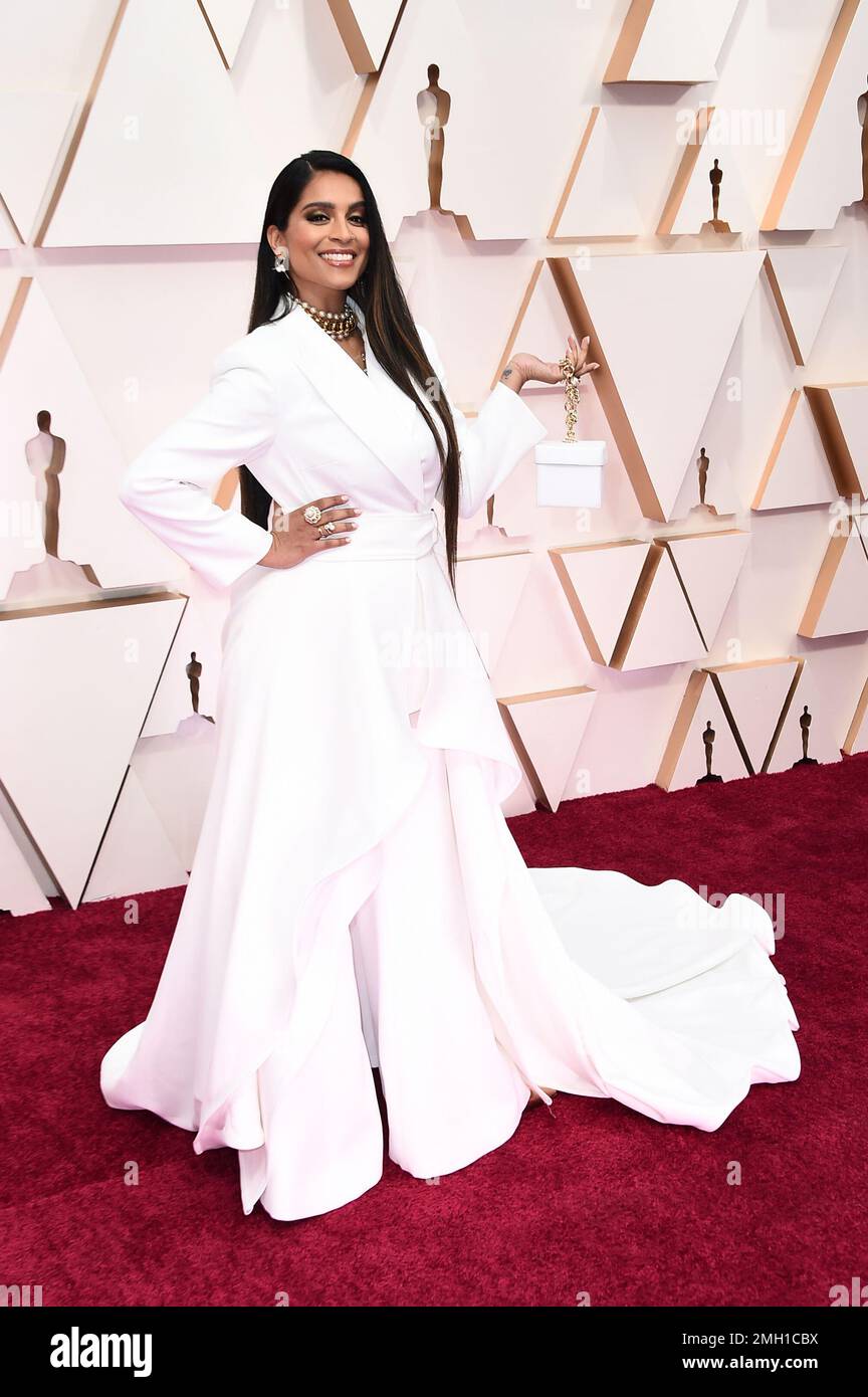 Lilly Singh arrives at the Oscars on Sunday, Feb. 9, 2020, at the Dolby ...