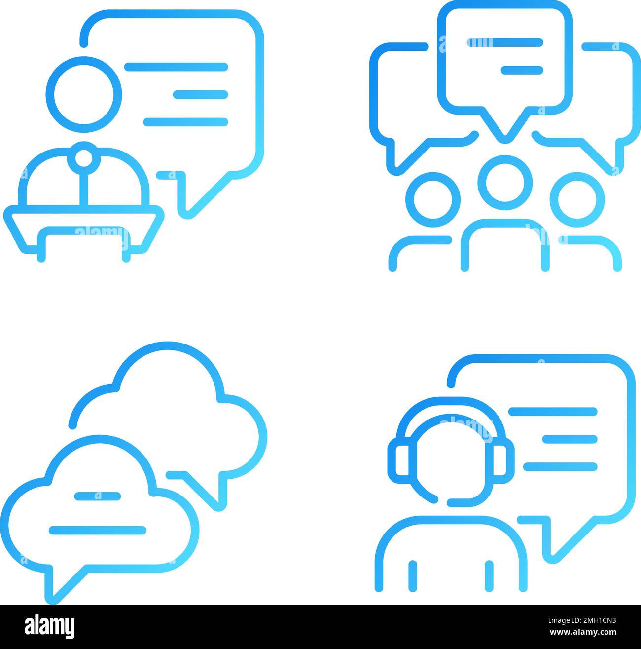Speech bubbles in spheres pixel perfect gradient linear vector icons ... Speech bubbles in spheres pixel perfect gradient linear vector icons ...