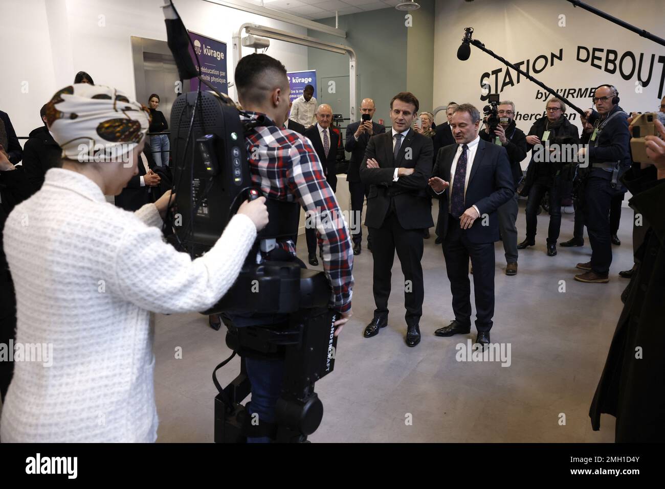 French President Emmanuel Macron inaugurates medical rehabilitation ...