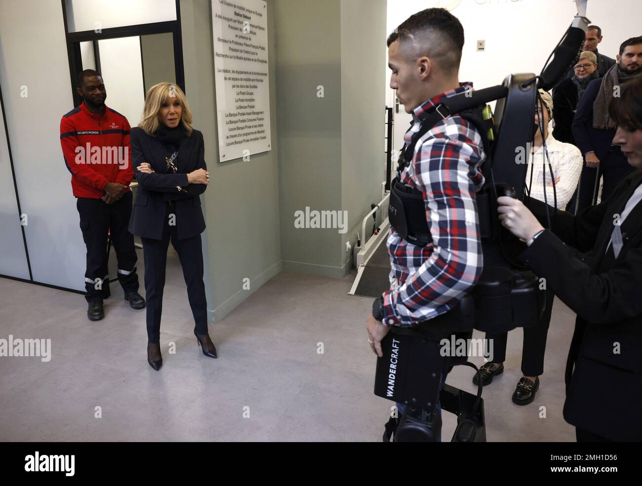 Brigitte Macron (L) inaugurates the medical rehabilitation center with ...