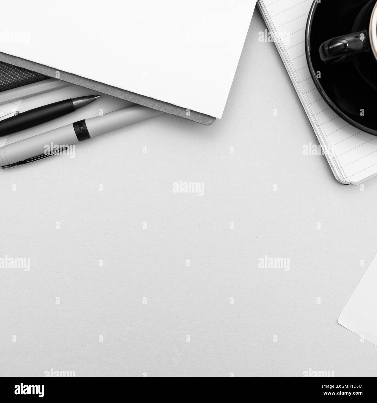 Image with school supplies, colored stickers, notebooks. Pens, pencils ...