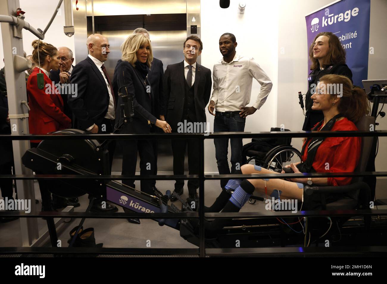 French President Emmanuel Macron (R) inaugurates with his wife Brigitte ...