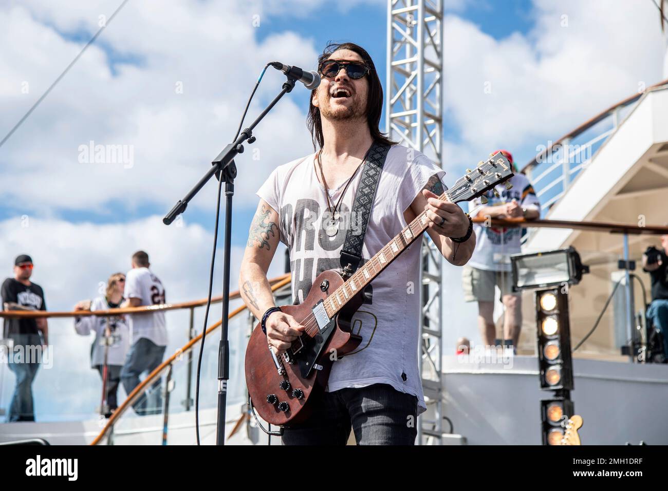 Tony F of Dead Posey is seen on board the Carnival Valor during day two ...