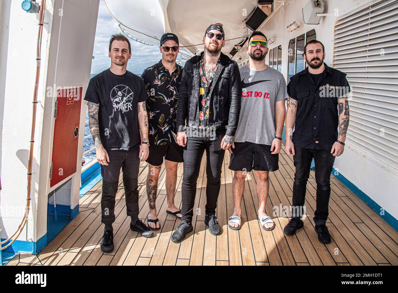 Taylor Lumley, from left, Kamron Bradbury, Caleb Shomo, Connor Denis ...