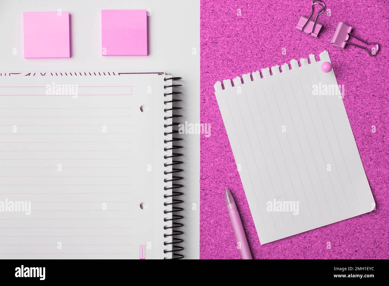 Photo With Pens Pencils Rullers Calculators. Notebook and Colored Paper ...