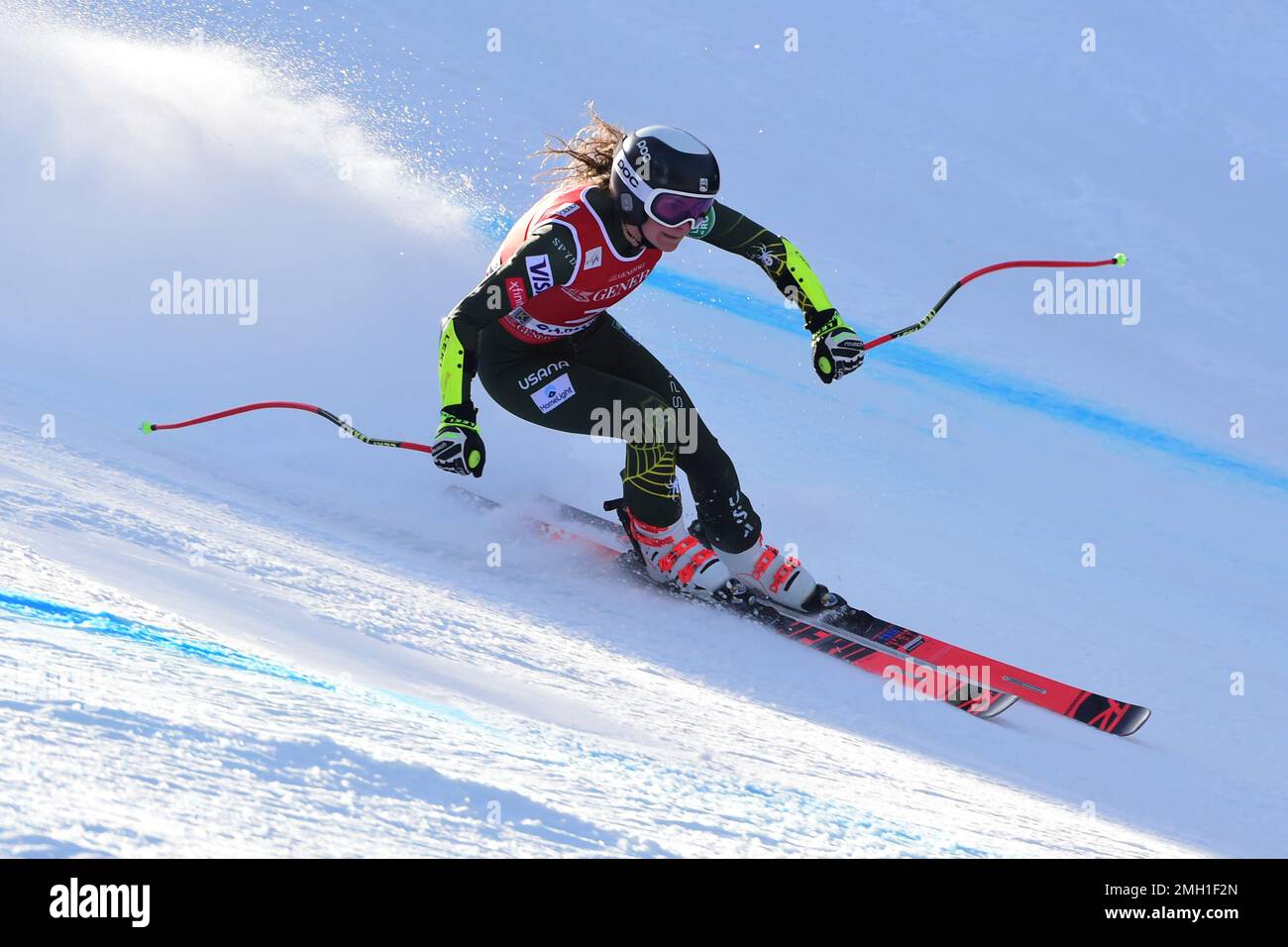 United States' Alice Merryweather competes during an alpine ski, women ...