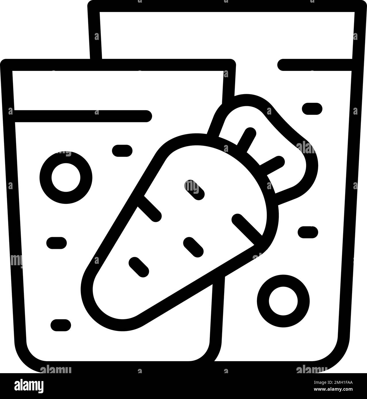 Carrot fresh icon outline vector. Glass diet. Drink food Stock Vector ...