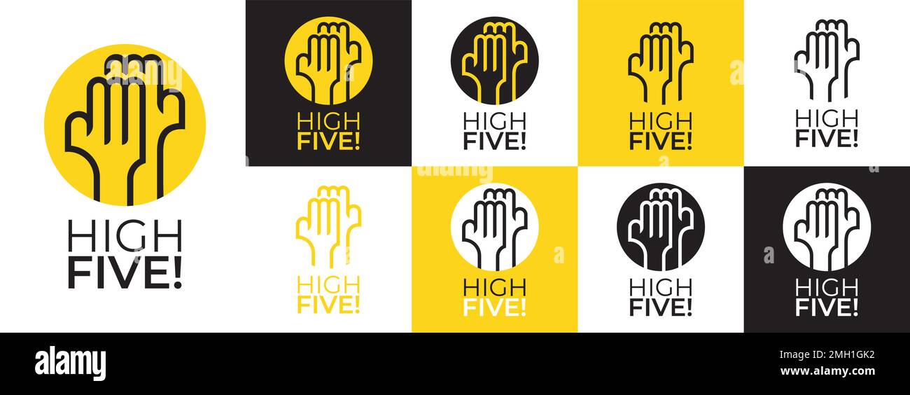 Vector illustration, icon and logo high five Stock Vector Image & Art ...