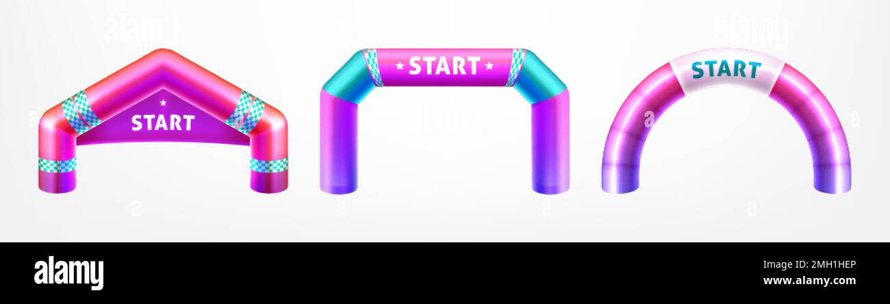 Realistic 3d colorful inflatable arches for sports competition. Arch ...