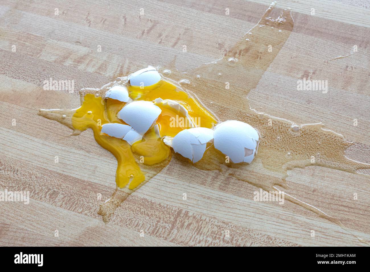 Horizontal shot of a shattered white egg on the floor Stock Photo - Alamy