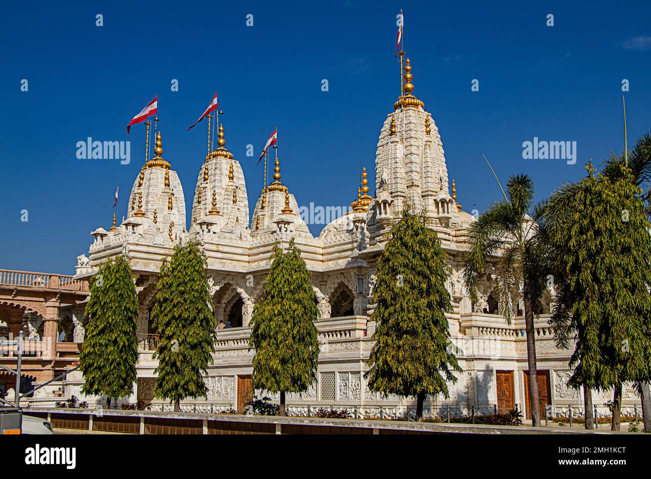 Beautiful Swaminarayan Temple in white marble stone with beautiful ...