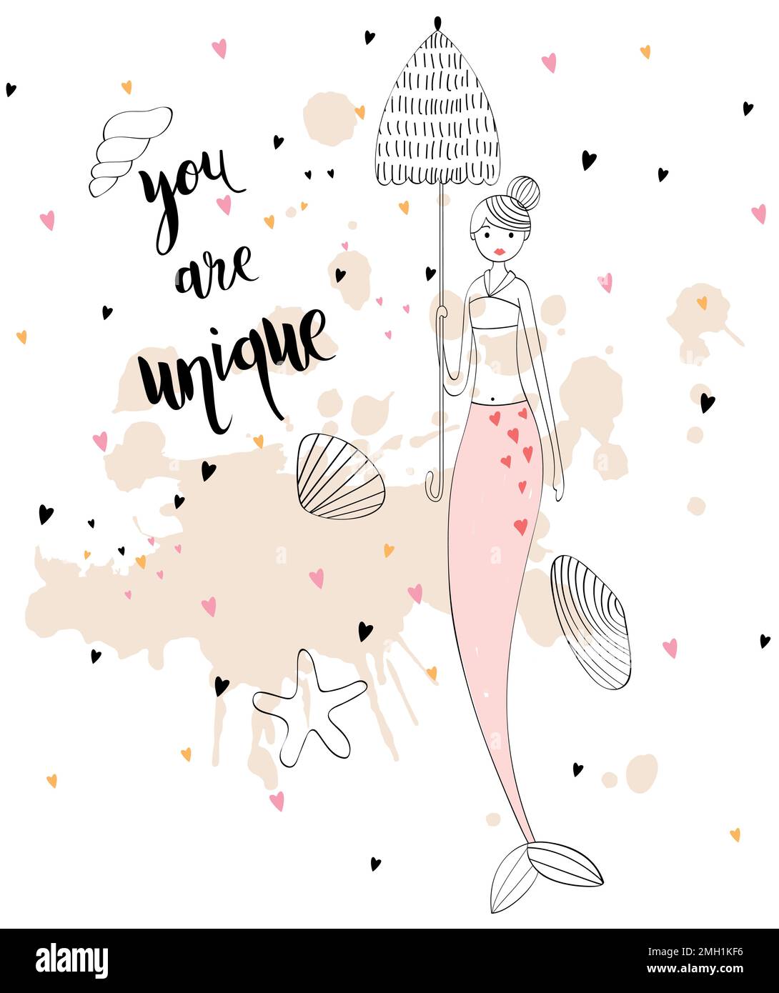 Vector cute mermaid Stock Vector Image & Art - Alamy