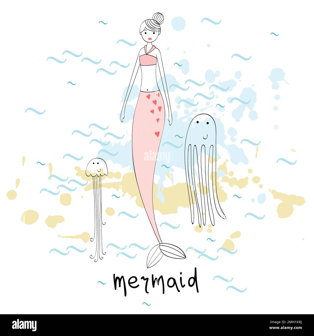 Vector cute mermaid Stock Vector Image & Art - Alamy