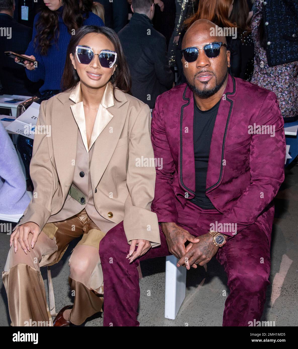 Jeannie Mai and Jay Wayne Jenkins attend the Badgley Mischka fashion ...