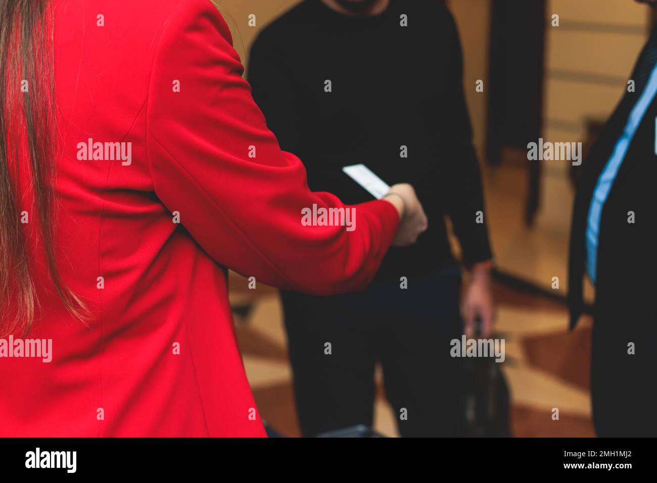 Process of checking in on a conference congress forum event ...