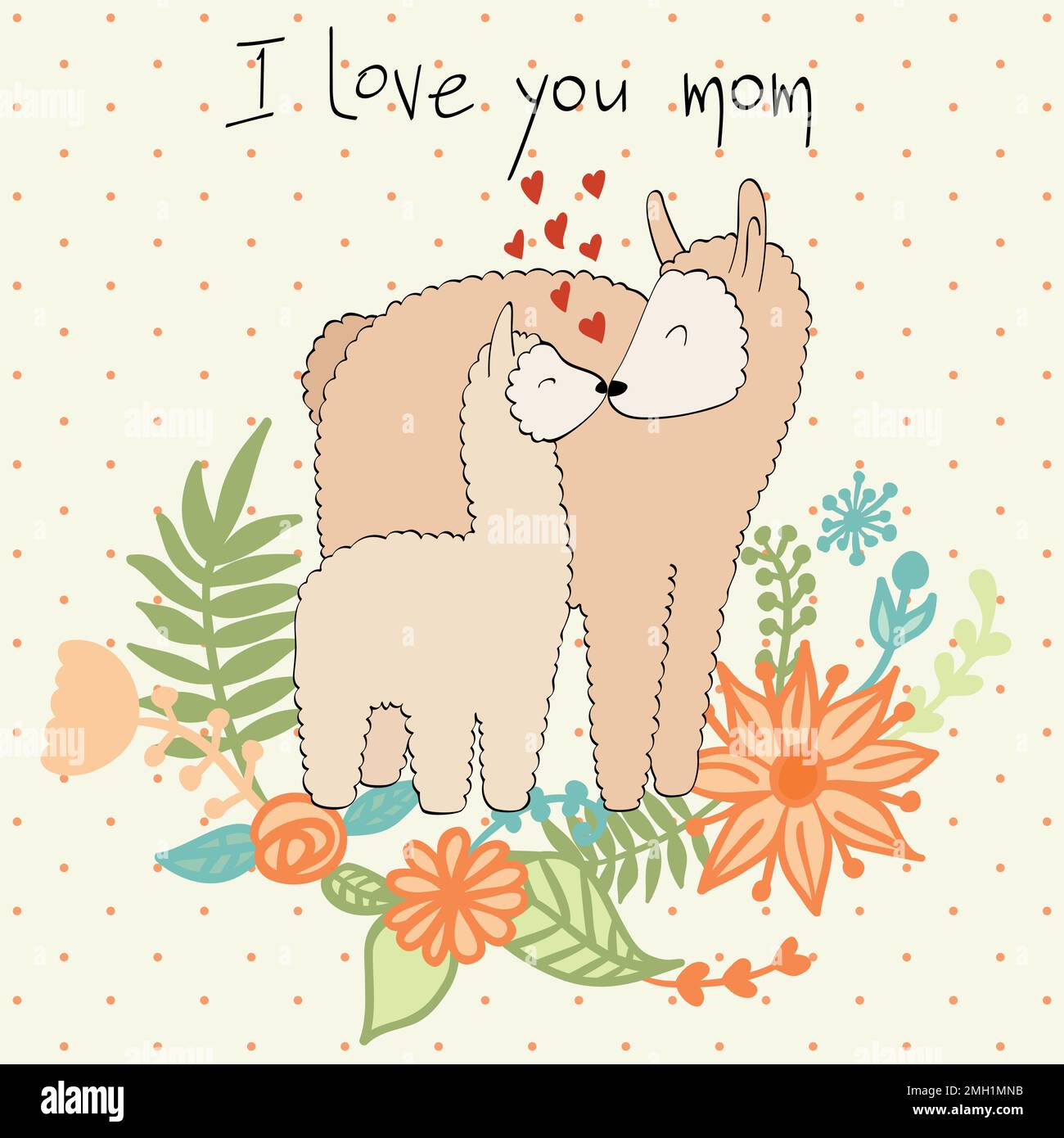 Baby llama mother Stock Vector Images - Alamy