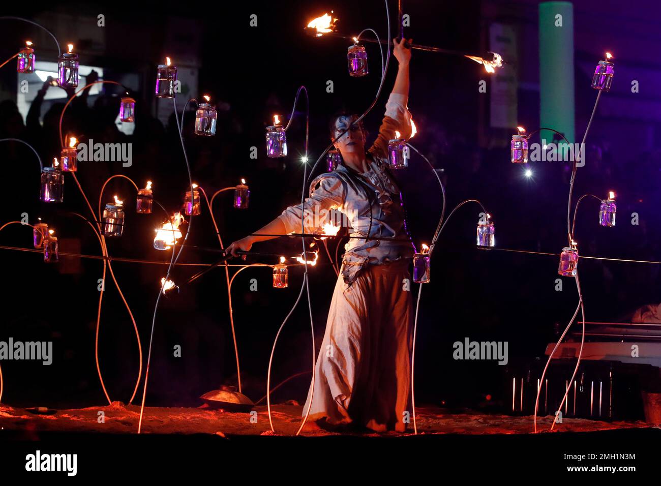 A moment of the the opening show during the Venice Carnival in Venice ...