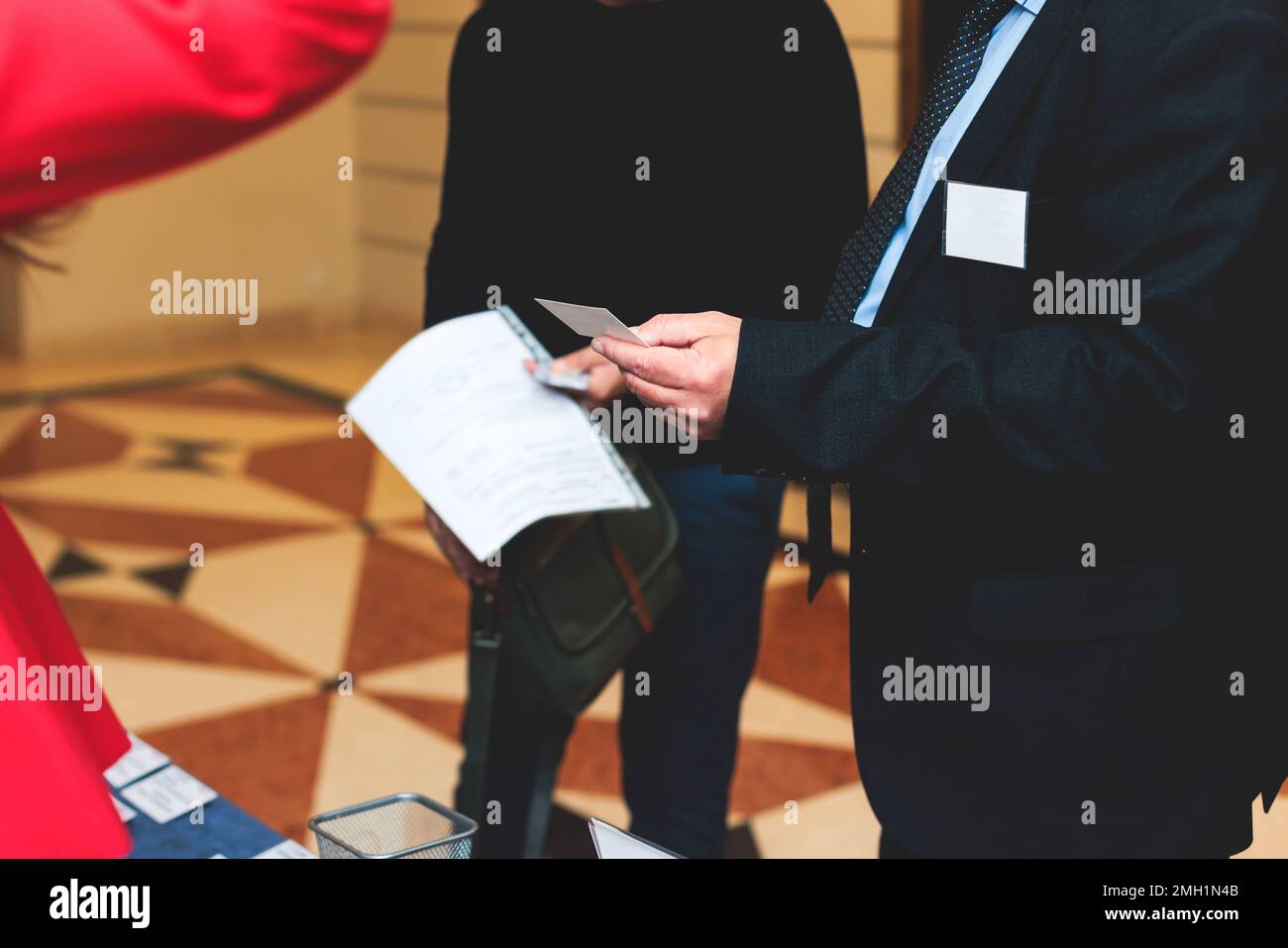 Process of checking in on a conference congress forum event ...