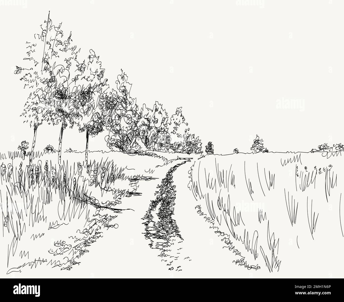 vector summer landscape Stock Vector Image & Art - Alamy