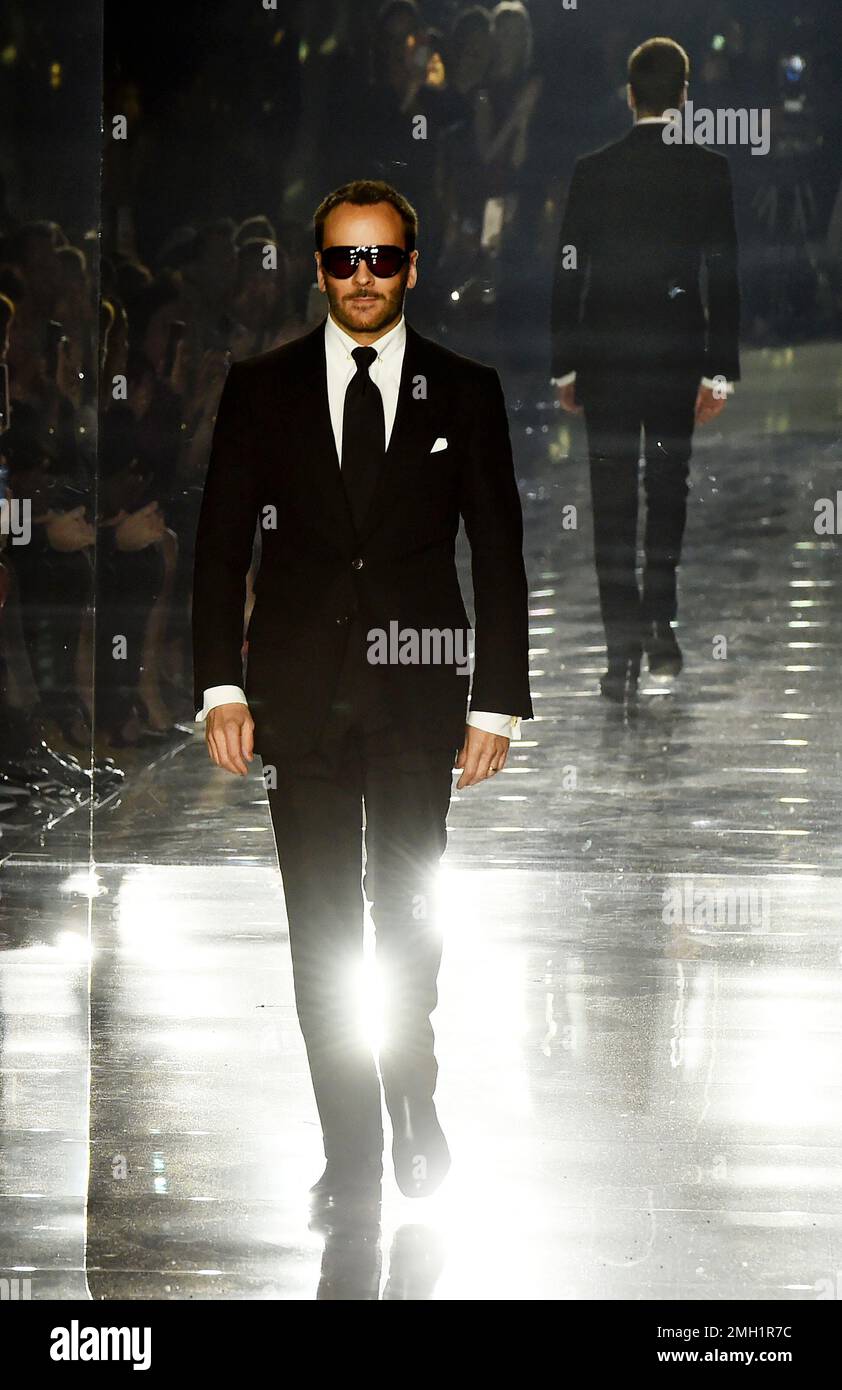 Designer Tom Ford walks the runway at the close of the NYFW Fall/Winter ...
