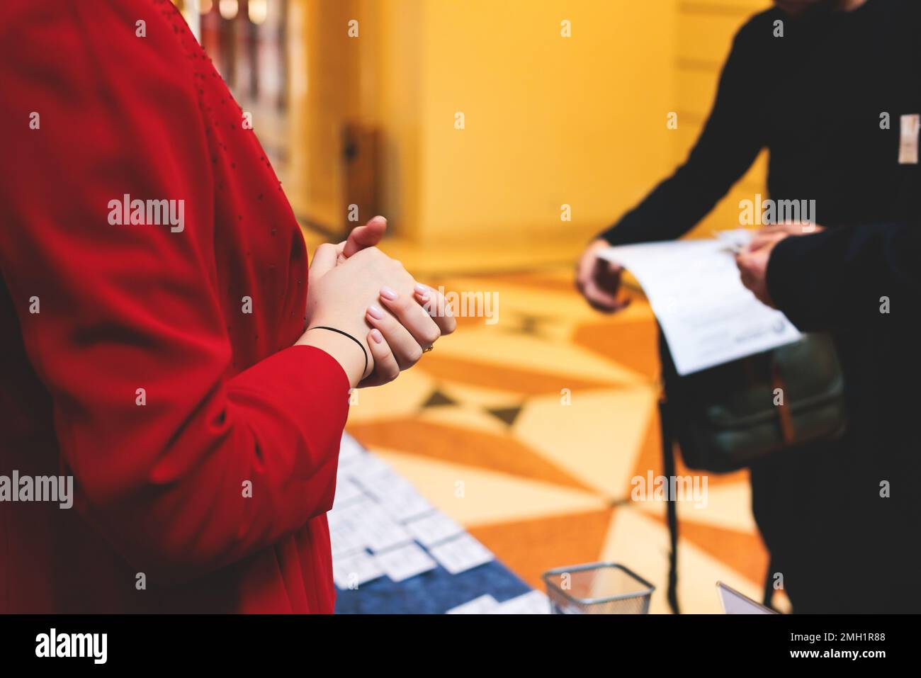 Process of checking in on a conference congress forum event ...