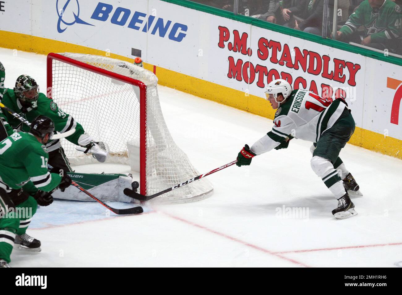 Minnesota Wild center Joel Eriksson Ek (14) scores the winning goal in ...