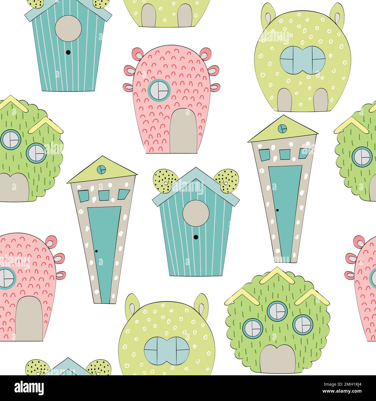 Cute Cartoon houses Stock Vector Image & Art - Alamy