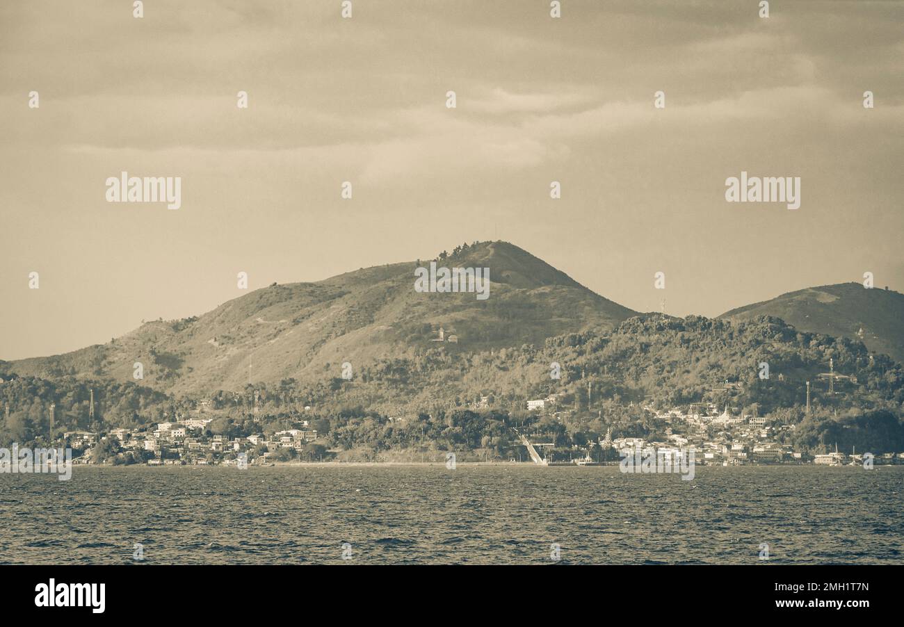 Tropical Paradise island Pulo Ru and Kawthaung landscape panorama view ...