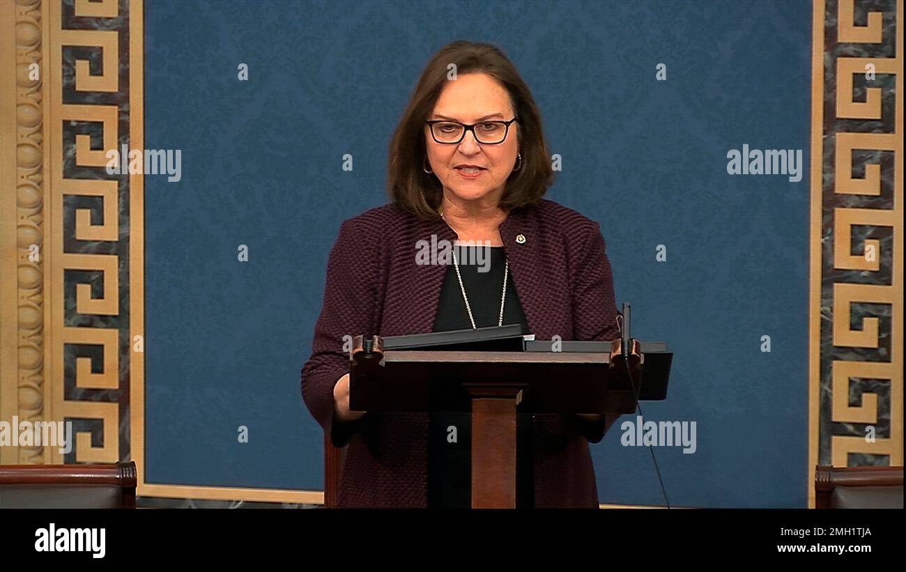 In this image from video, Sen. Deb Fischer, R-Neb., speaks on the ...