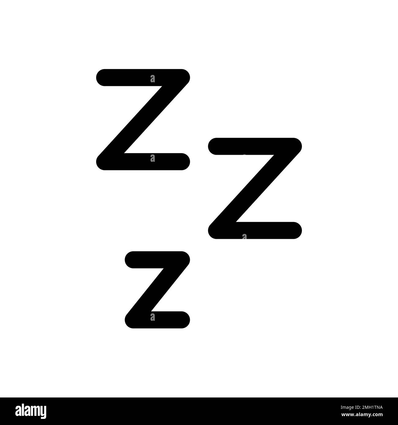 Sleep icon line isolated on white background. Black flat thin icon on ...