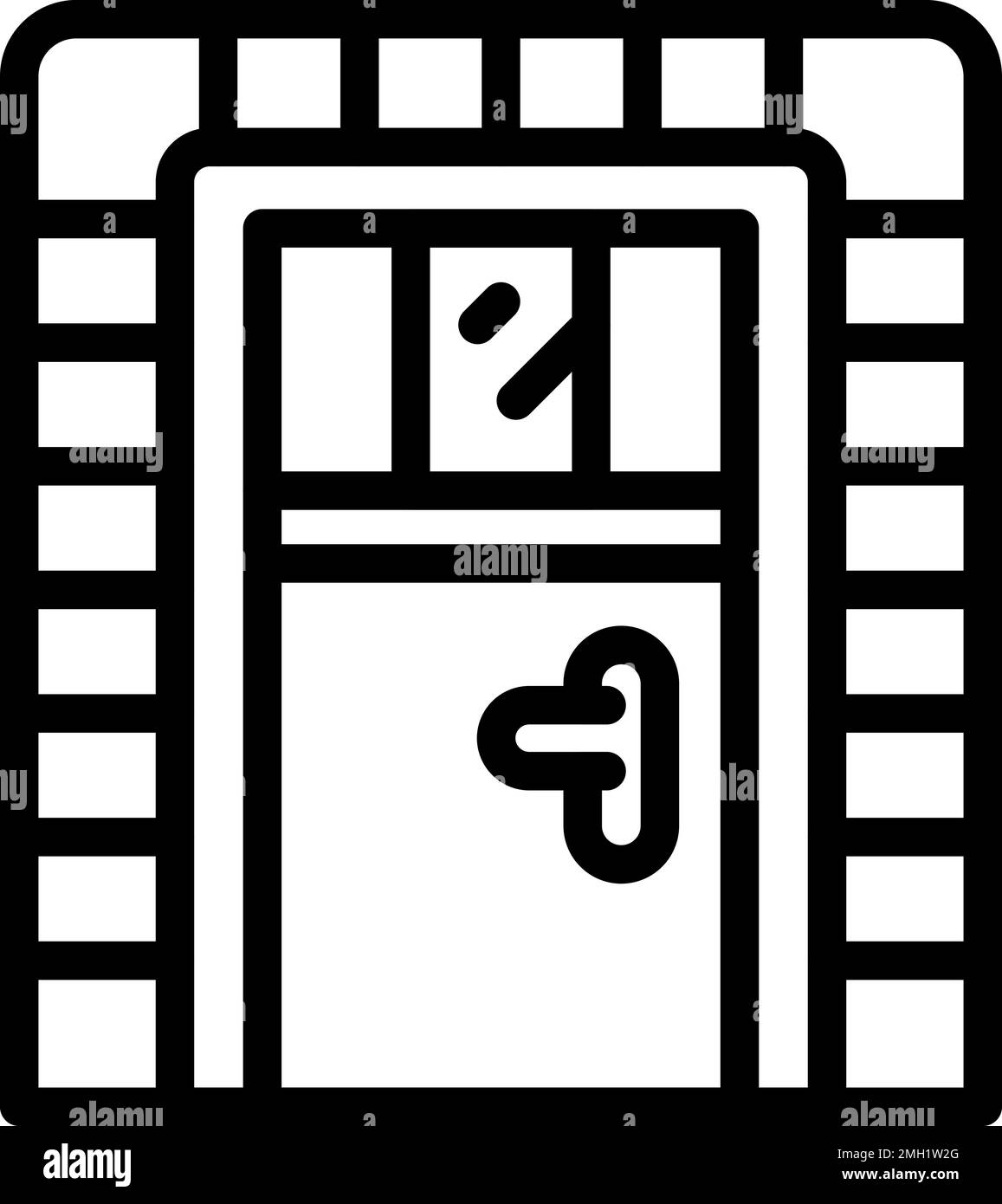 Cute door icon outline vector. Front home. Exterior design Stock Vector ...