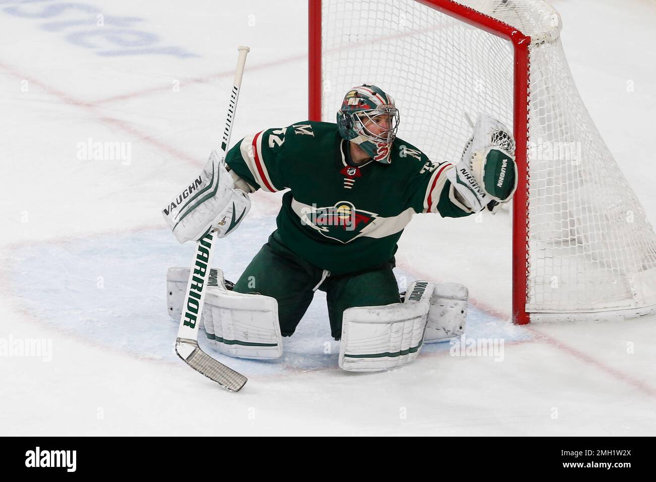 Minnesota Wild's Alex Stalock defends against the Vancouver Canucks in ...