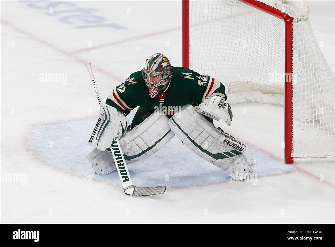 Minnesota Wild's Alex Stalock defends against the Vancouver Canucks in ...