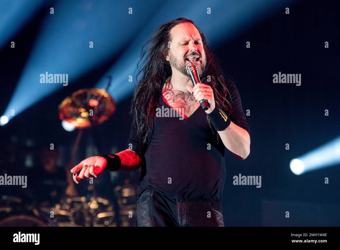 Jonathan Davis of Korn performs at BMO Harris Bank Center on Thursday ...