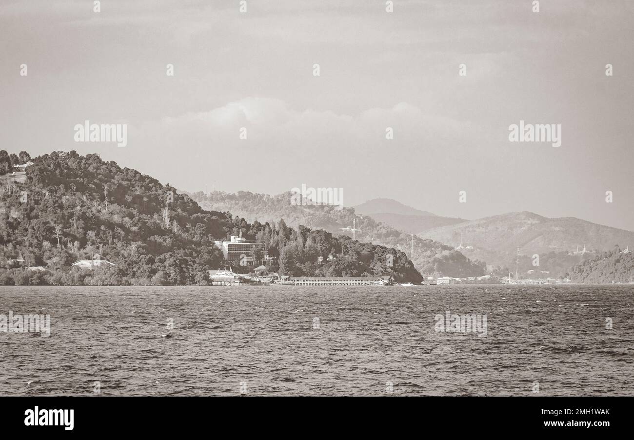 Tropical Paradise island Pulo Ru and Kawthaung landscape panorama view ...