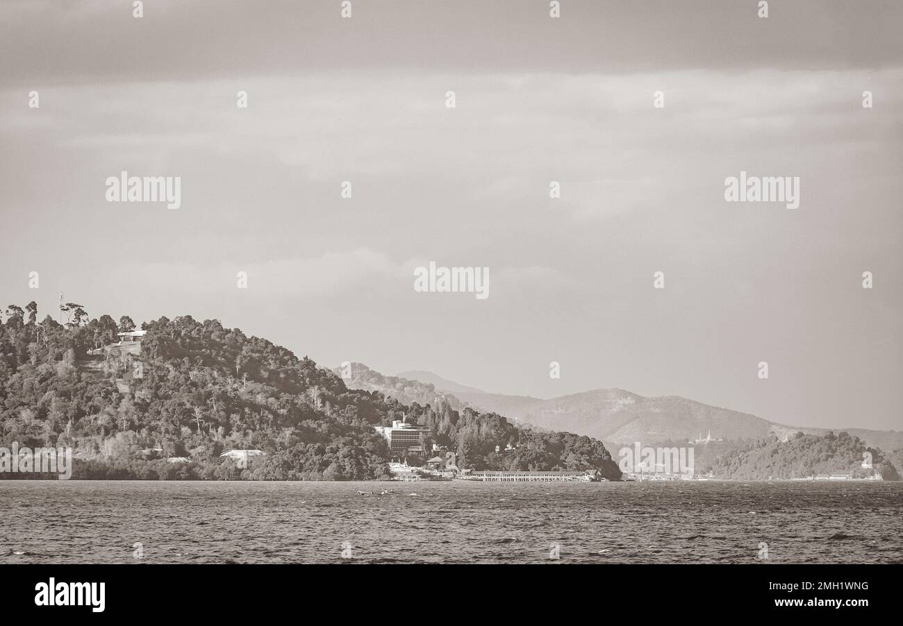 Tropical Paradise island Pulo Ru and Kawthaung landscape panorama view ...