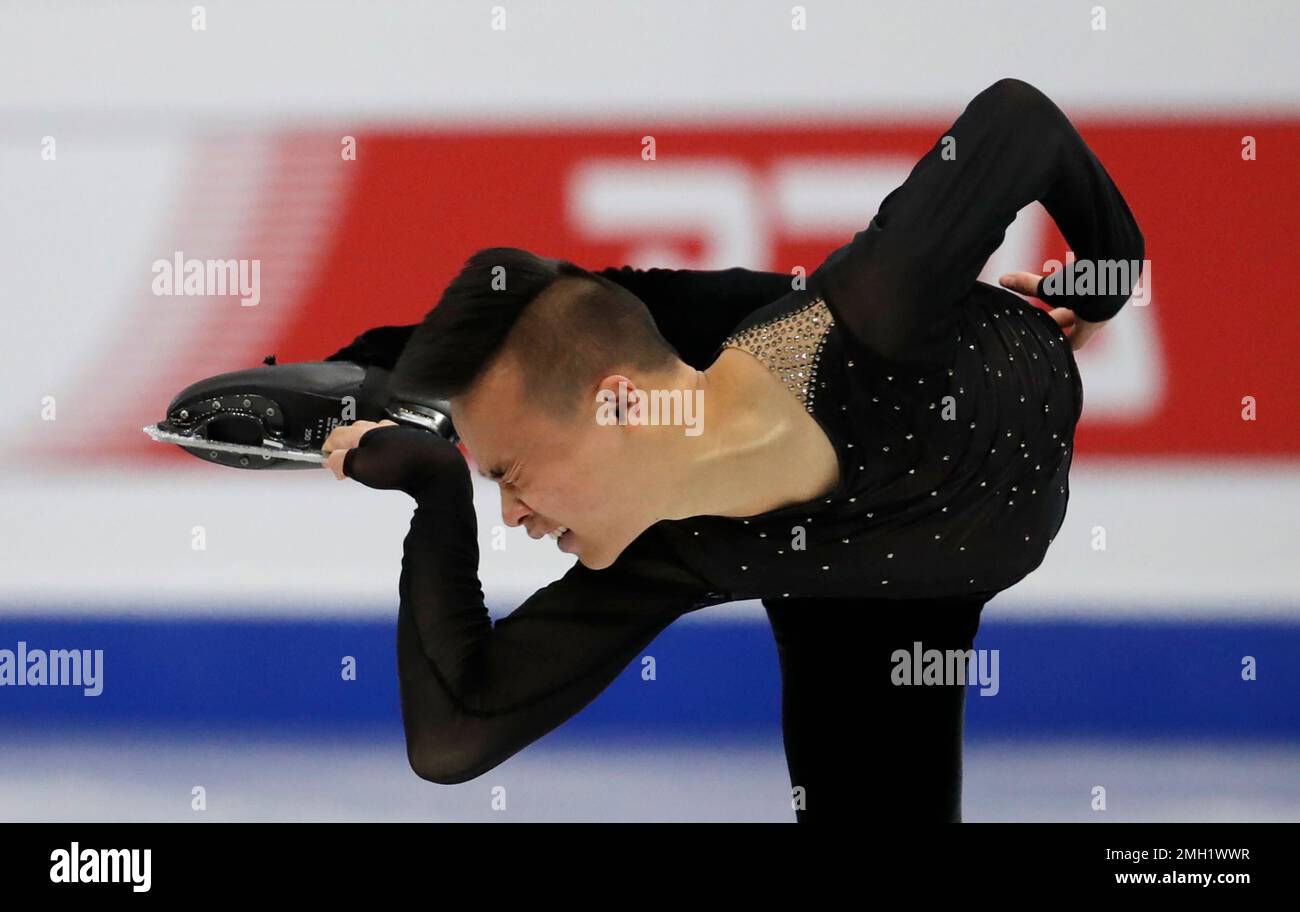 Australia's James Min performs during the men's single short program ...
