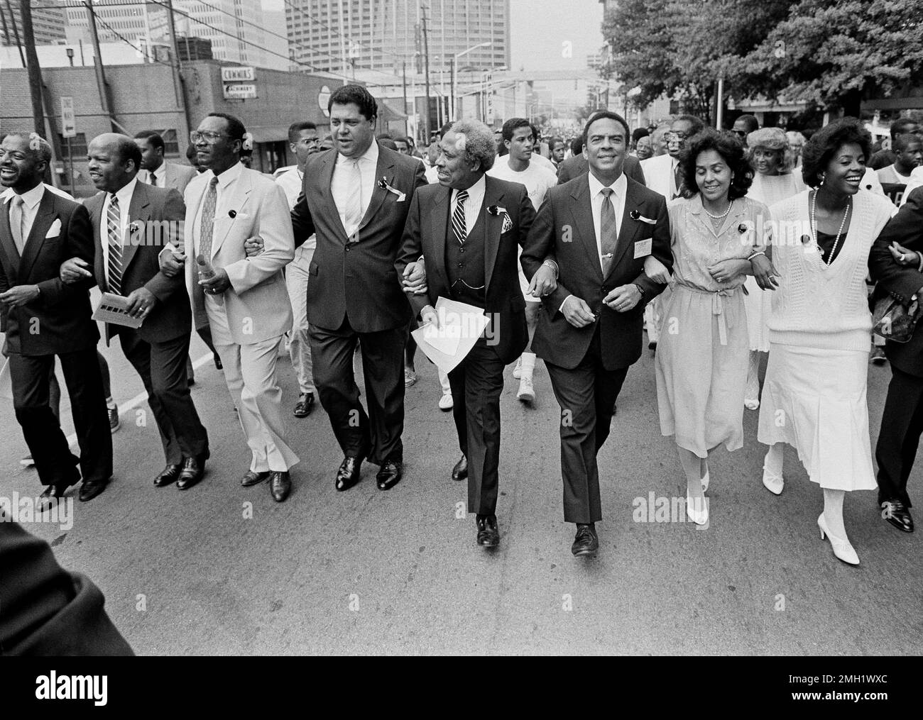 Atlanta Mayor Andrew Young, third from right, his wife Jean second from ...