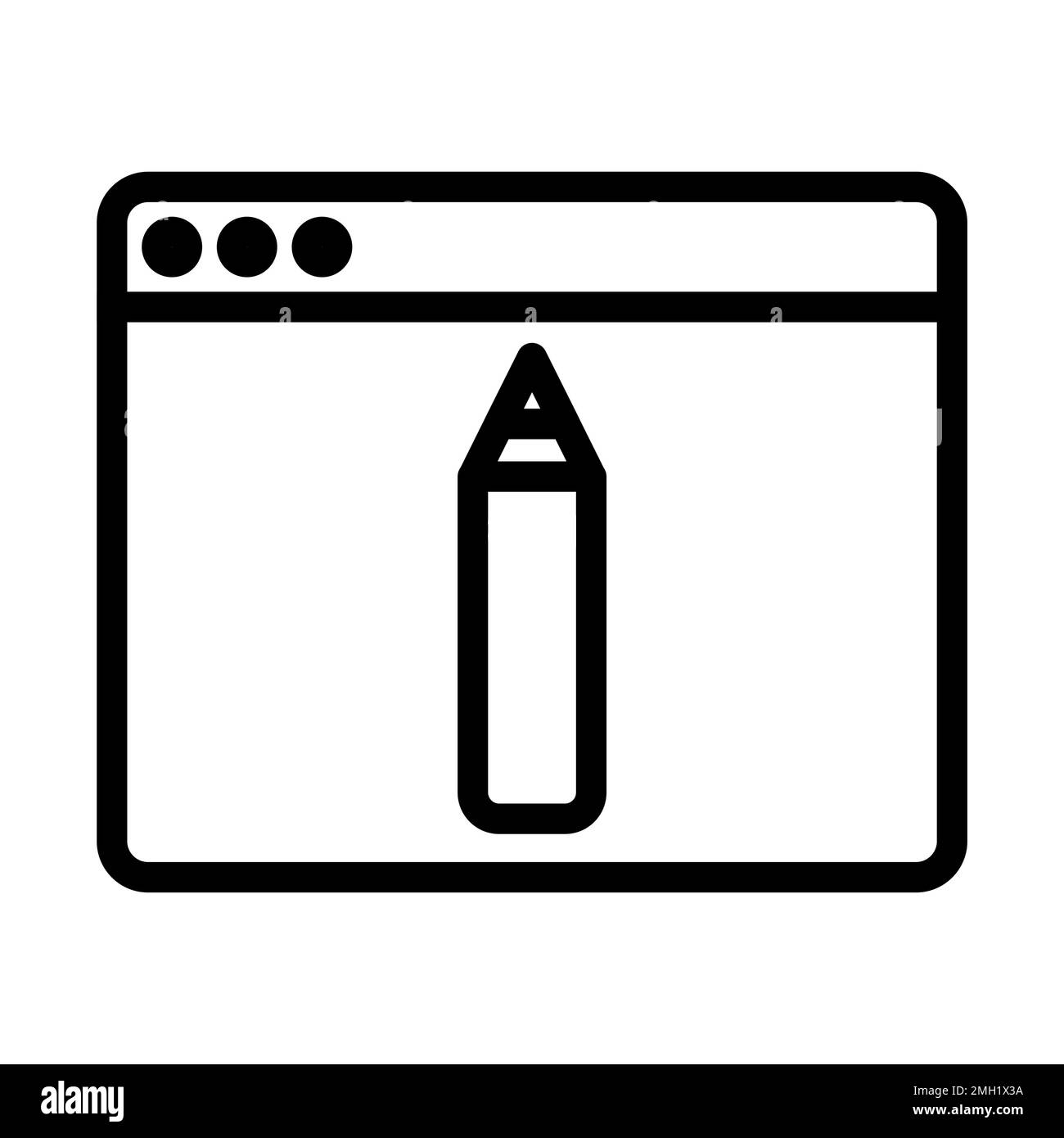 Edit app icon line isolated on white background. Black flat thin icon ...