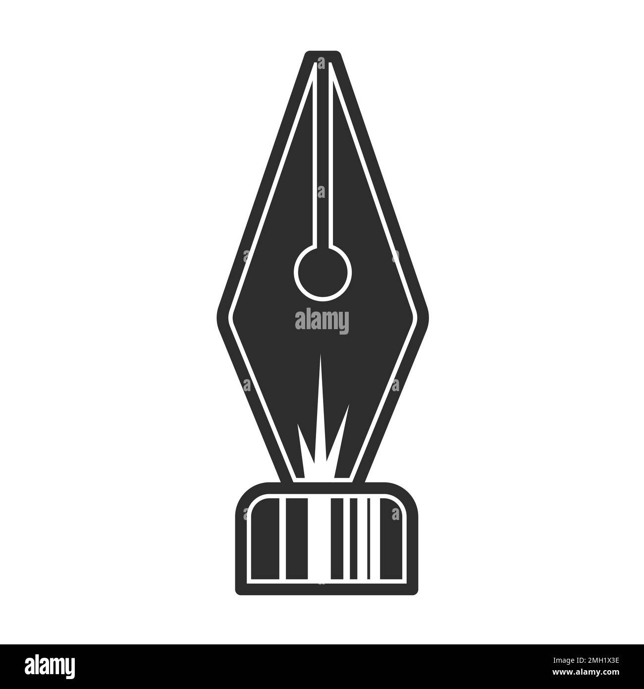 Fountain pen in vintage monochrome style isolated vector illustration ...
