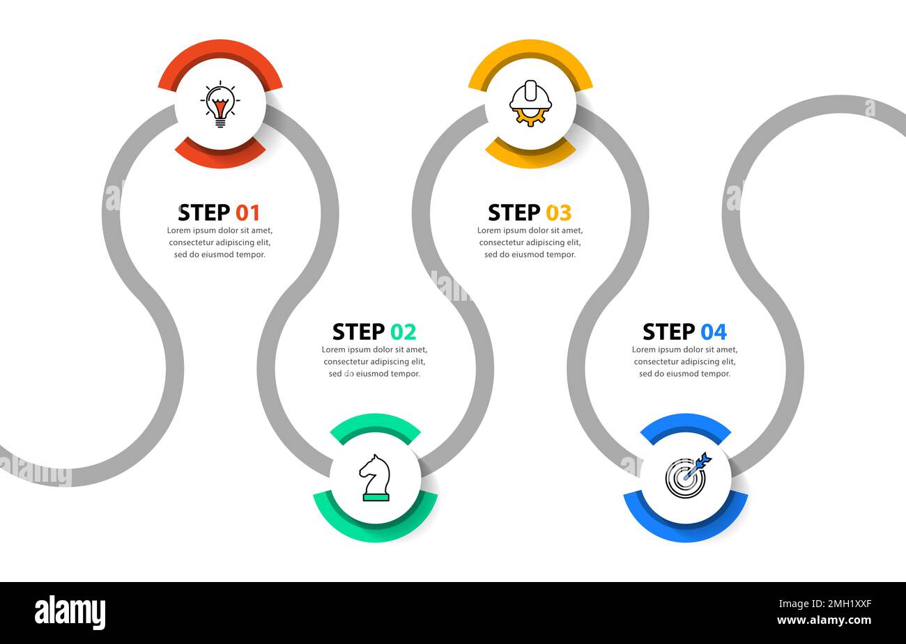 Infographic template with icons and 4 options or steps. Timeline, Can be used for workflow ...