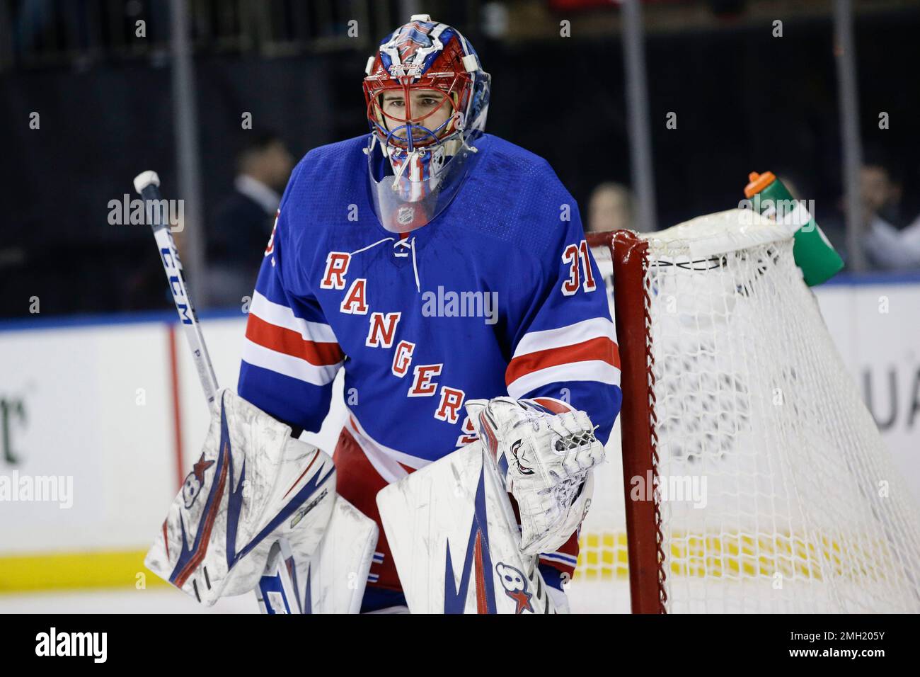 New York Rangers goaltender Igor Shesterkin (31) during the first ...