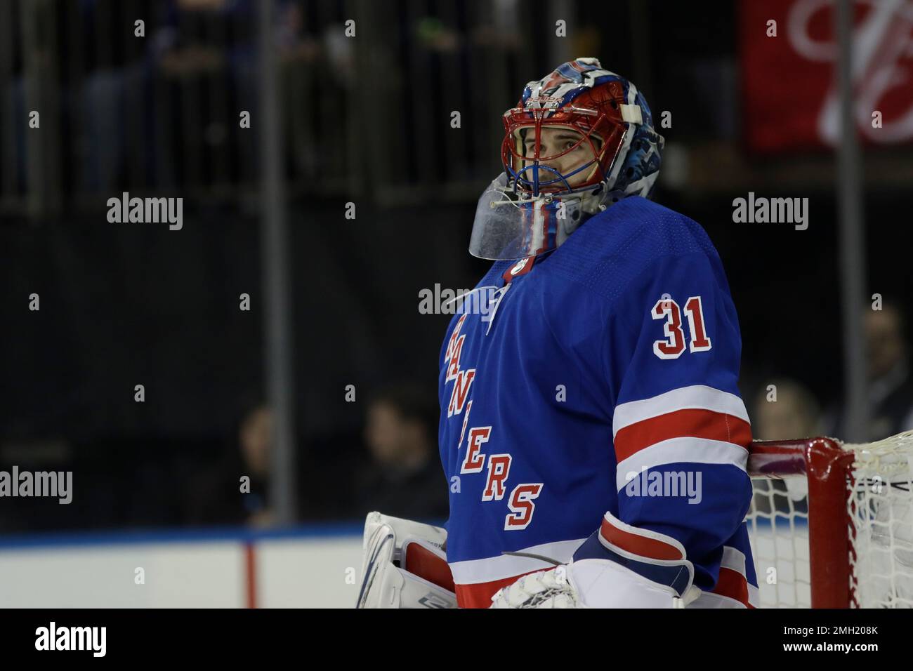 New York Rangers goaltender Igor Shesterkin (31) during the first ...