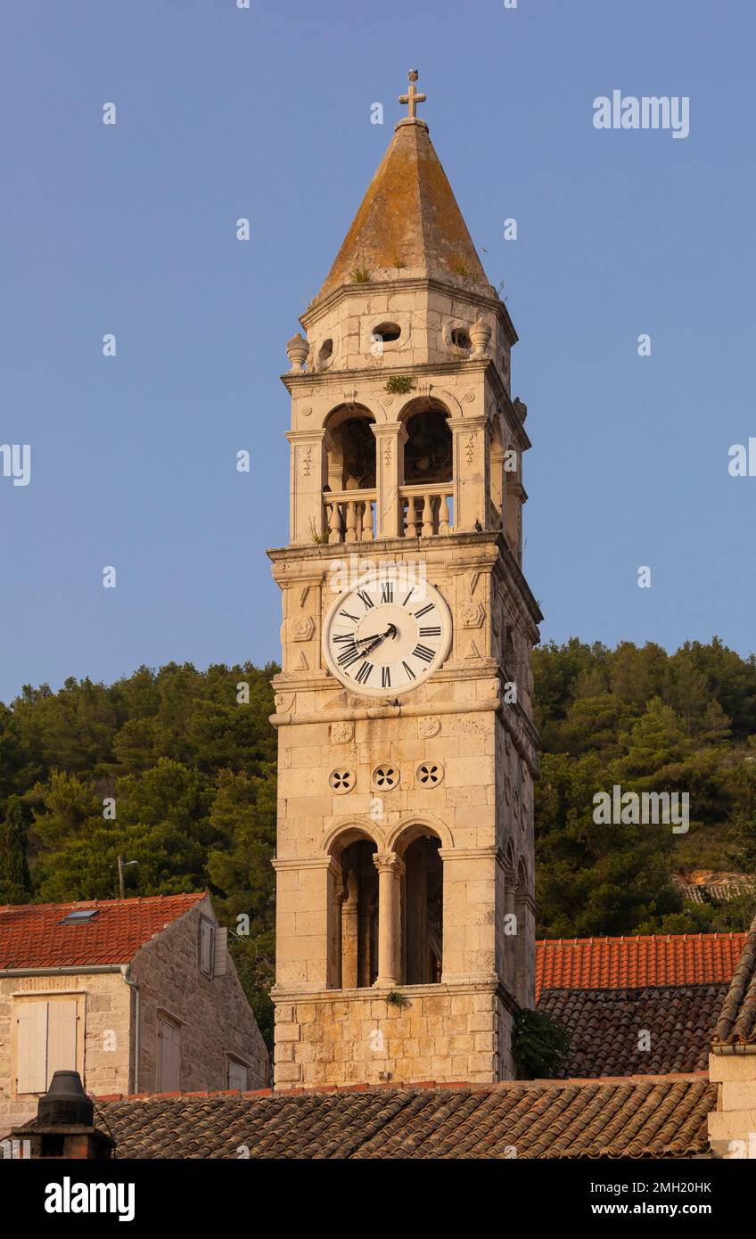 KUT, VIS, CROATIA, EUROPE - Bell tower, Church of St. Cyprian and ...