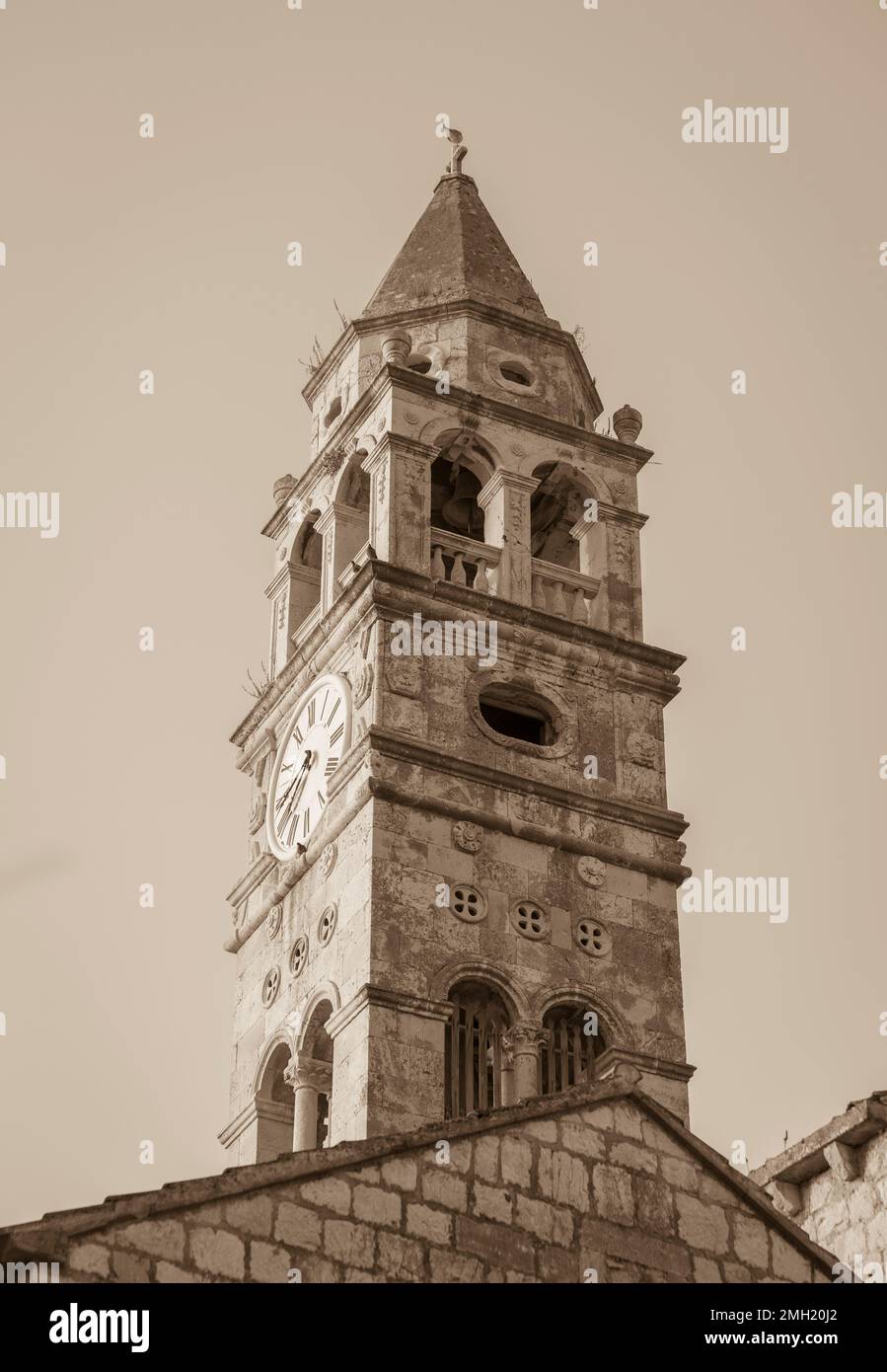 KUT, VIS, CROATIA, EUROPE - Bell tower, Church of St. Cyprian and ...