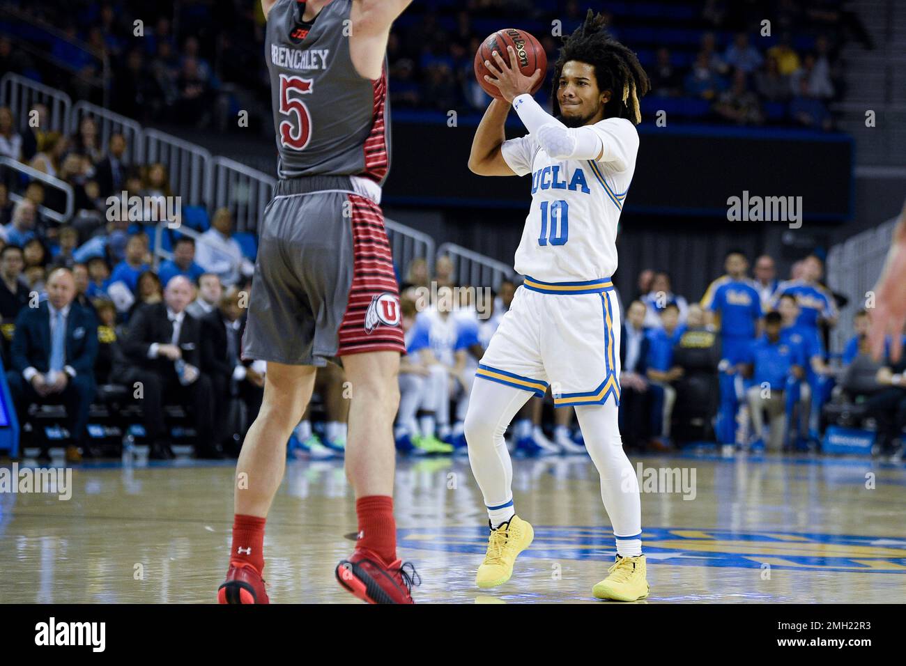 UCLA guard Tyger Campbell in action during the first half of an NCAA ...