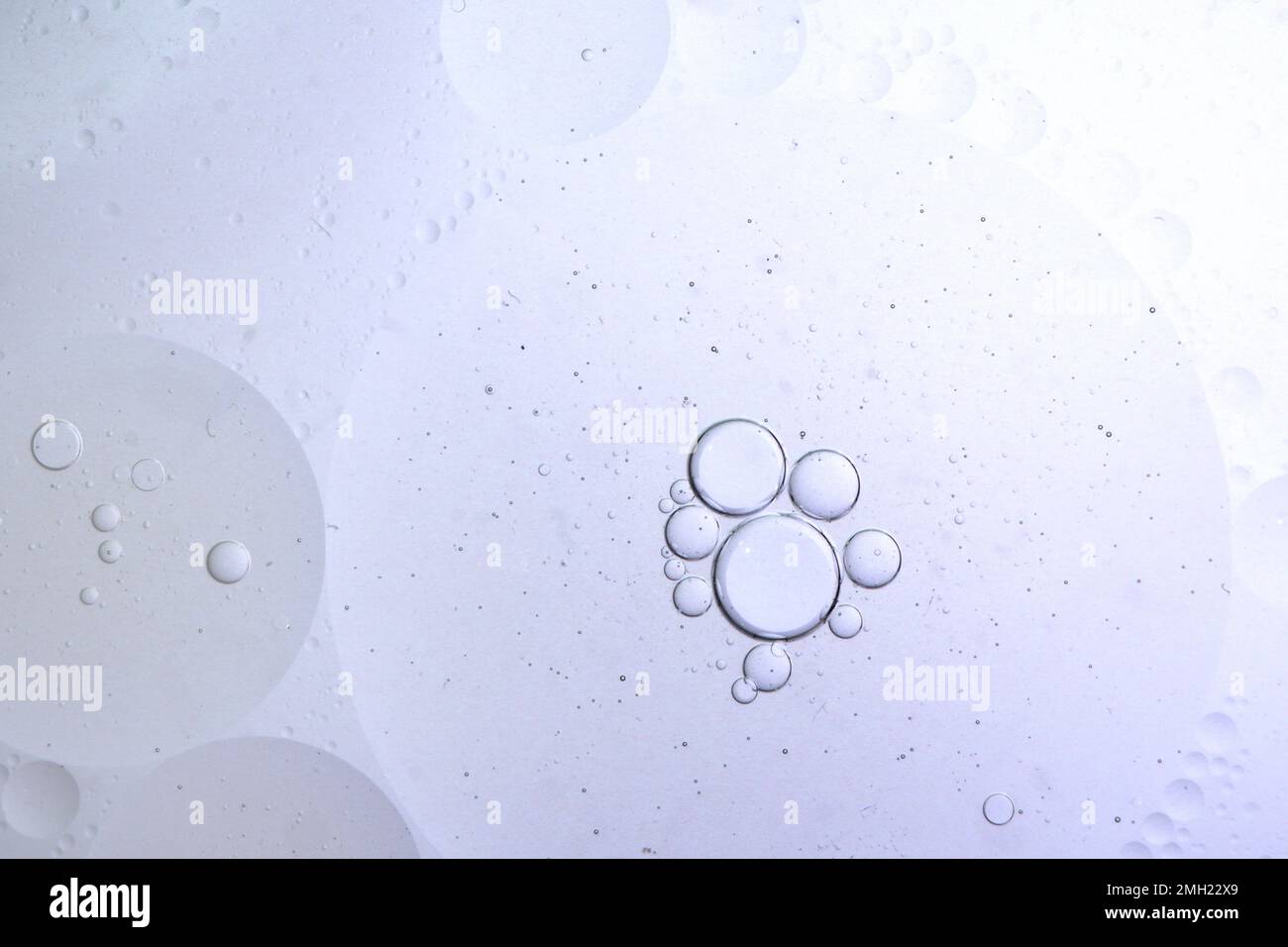 Macro of oil and water bubbles creating a scientific image of cell and ...