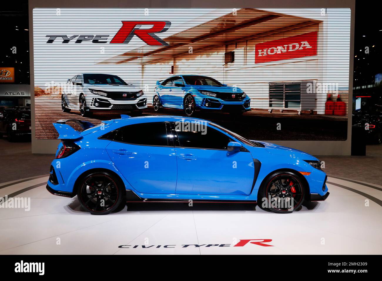 The Honda Civic Type R sits on display at the Chicago Auto Show ...