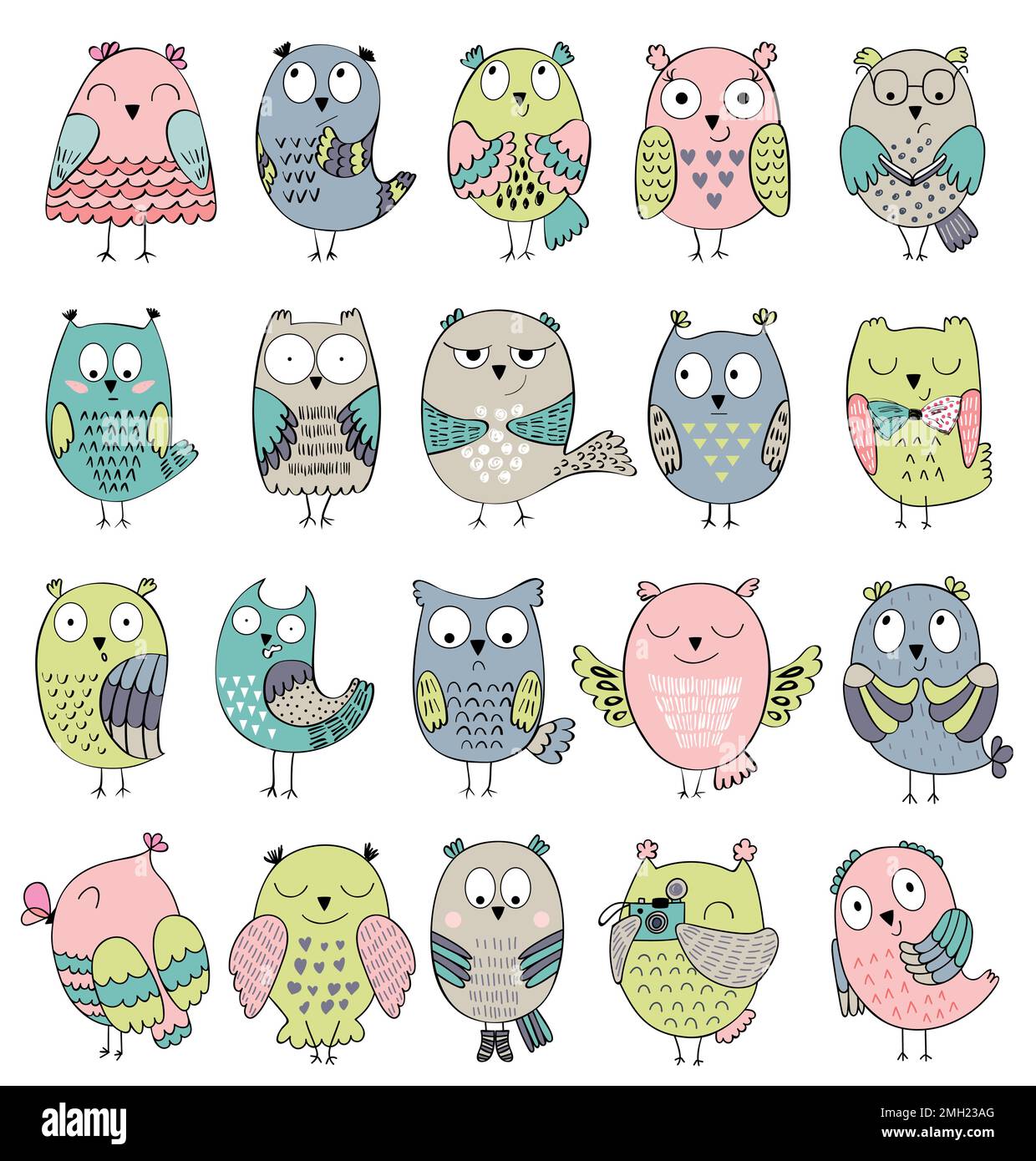 Vector Cartoon owls Stock Vector Image & Art - Alamy