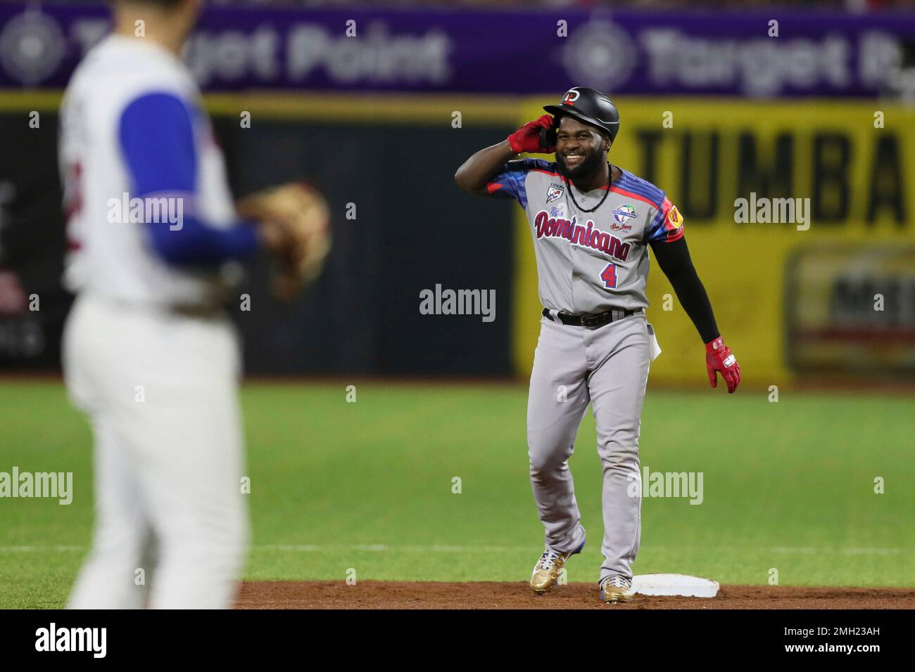 Dominican Republic's Abraham Almonte smiles during a Caribbean Series ...